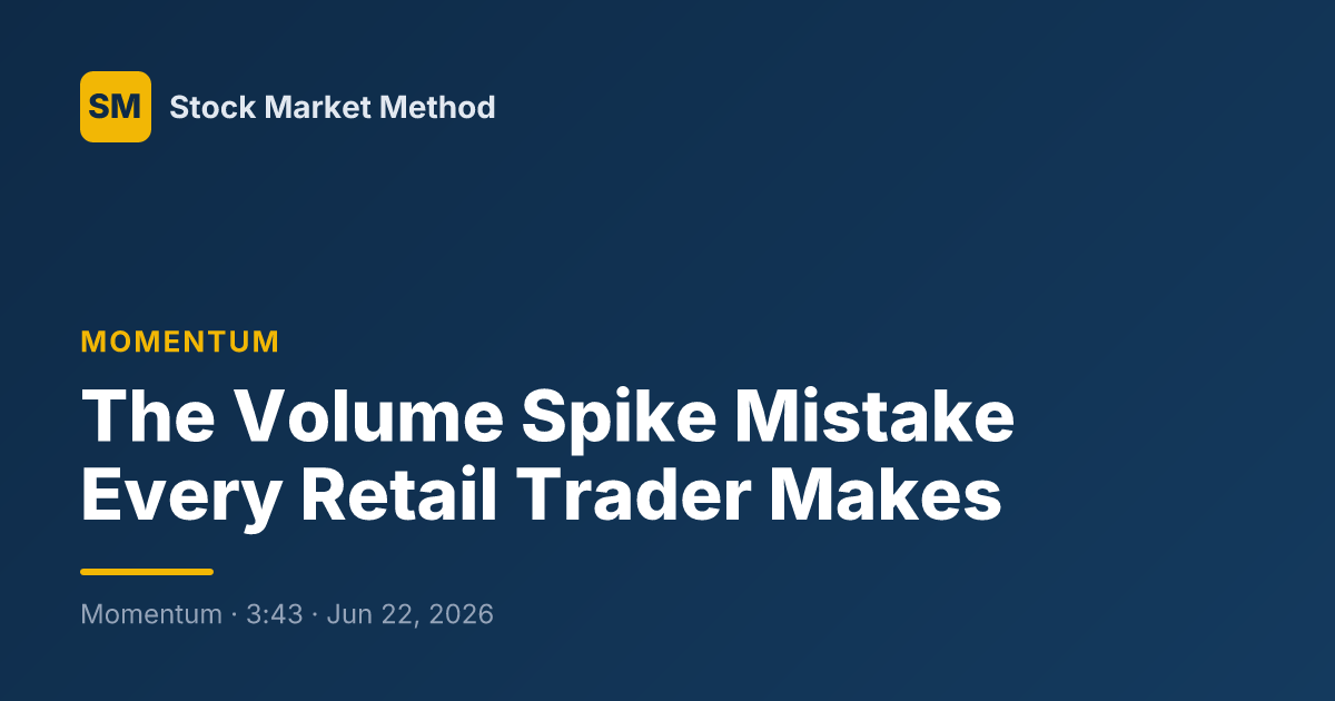 The Volume Spike Mistake Every Retail Trader Makes | Stock Market Method